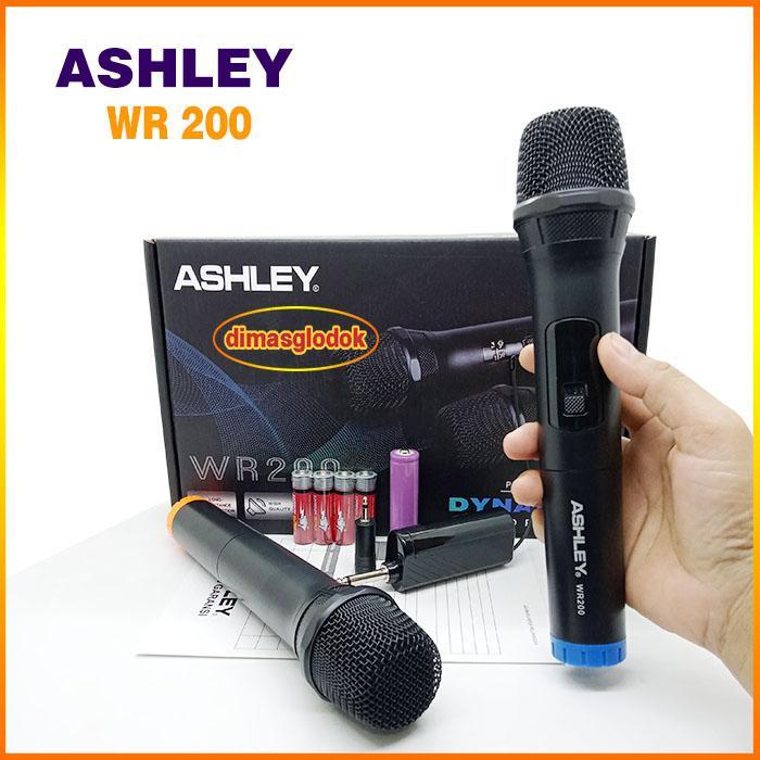 Mic ASHLEY WR 200 WIRELESS Original 2 Mik Pegang Tanpa Kabel Microphone ...
