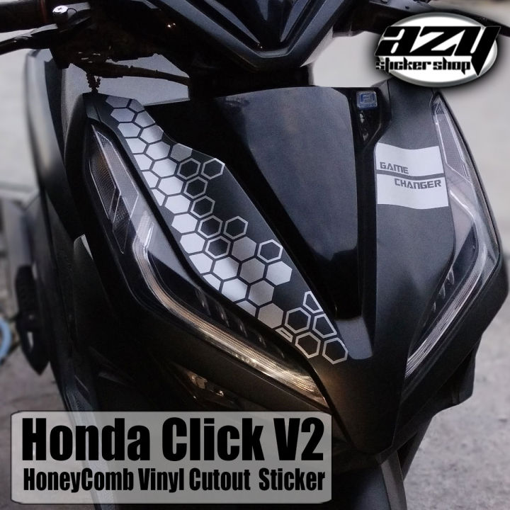 CLICK V2 Front Sticker/Decals Honeybee Comb, Honeycomb, Quality ...