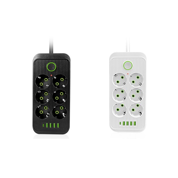 EU Power Strip Multiprise 6AC Outlets Electrical Socket with 4 USB 1 ...