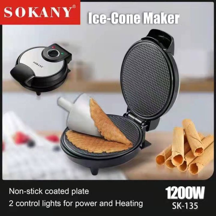 [Huitk]Electric Ice Cream Cone Maker Mini Egg Waffle Cone Maker Machine ...