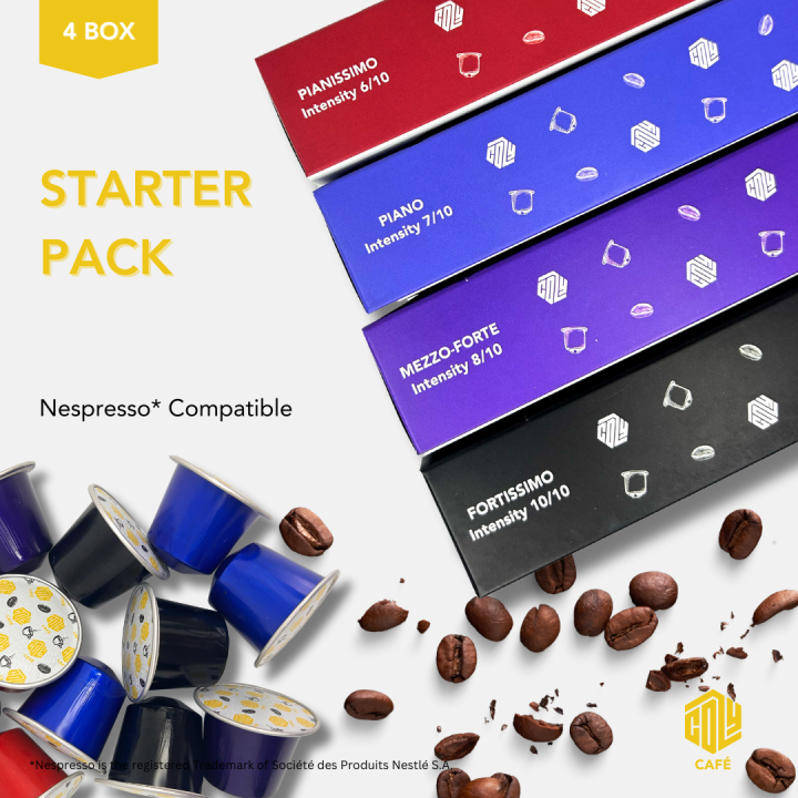 Cozy Cafe Starter Pack Coffee 40 Capsules Pods - Nespresso Compatible ...