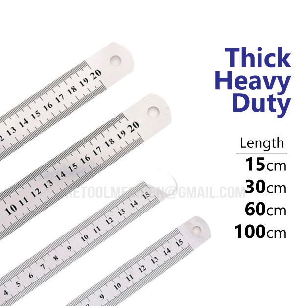 Anti-Rust Durable Stainless Steel Ruler 15cm/30cm/60cm/100cm/6''/12 ...