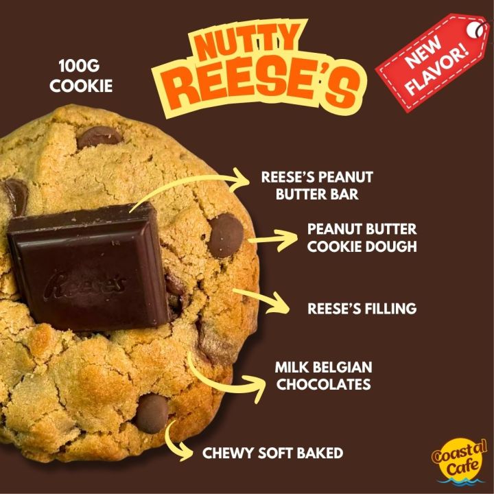 Coastal Cafe Premium Chewy Soft Baked Cookies - 100g Per Piece - Nutty ...