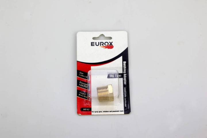 EUROX ลดเหลี่ยม ทองเหลือง MF42 ขนาด 1/2 M x 1/4 F 150 PSI ข้อต่อลด ข้อต่อ แปลง (เกลียวนอก 1/2 ...