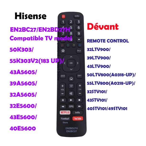 For Devant Hisense Original smart TV remote control EN2BC27B EN2BE27D ...