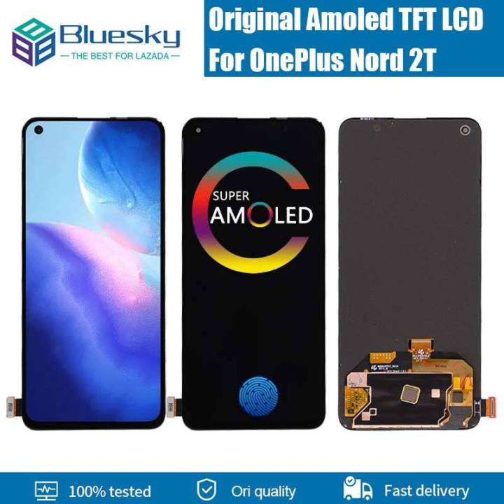 Bluesky Original AMOLED For OnePlus Nord 2T LCD Screen Display+Touch Panel Digitizer For OnePlus ...