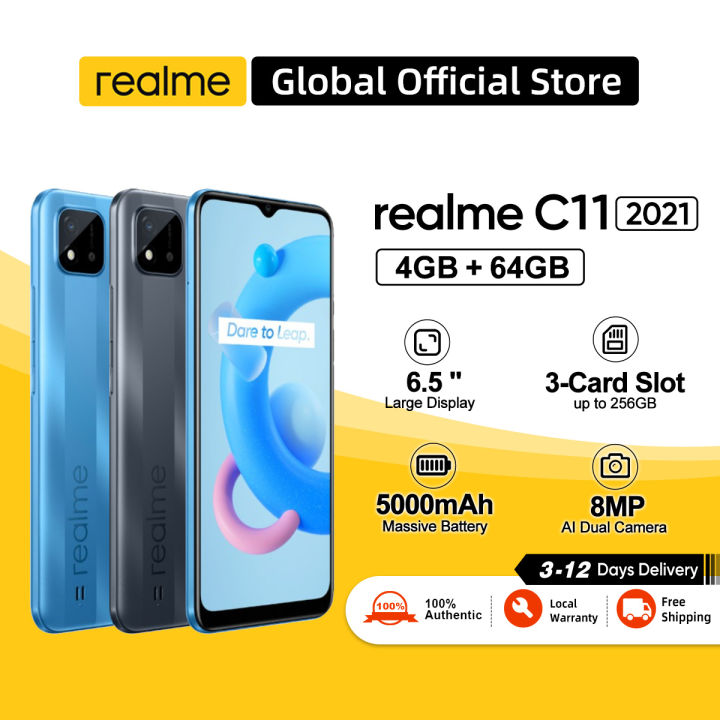 realme C11 2021 4+64GB Smartphone 5000mAh Battery 6.5 Inch Mini-drop ...