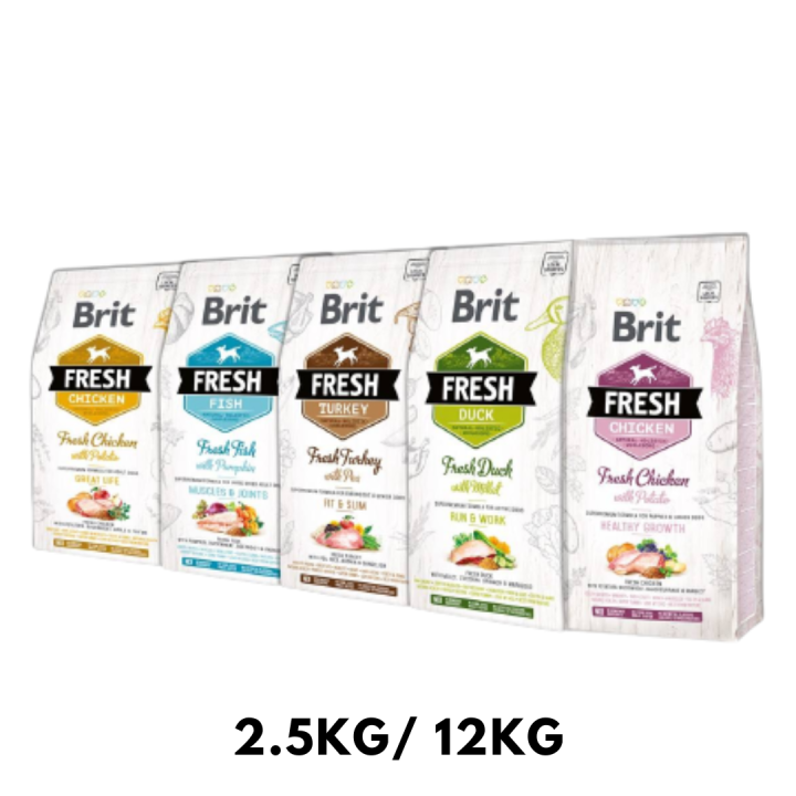 Brit Fresh Dog Food 2.5KG/ 12KG [Assorted Types] | Lazada