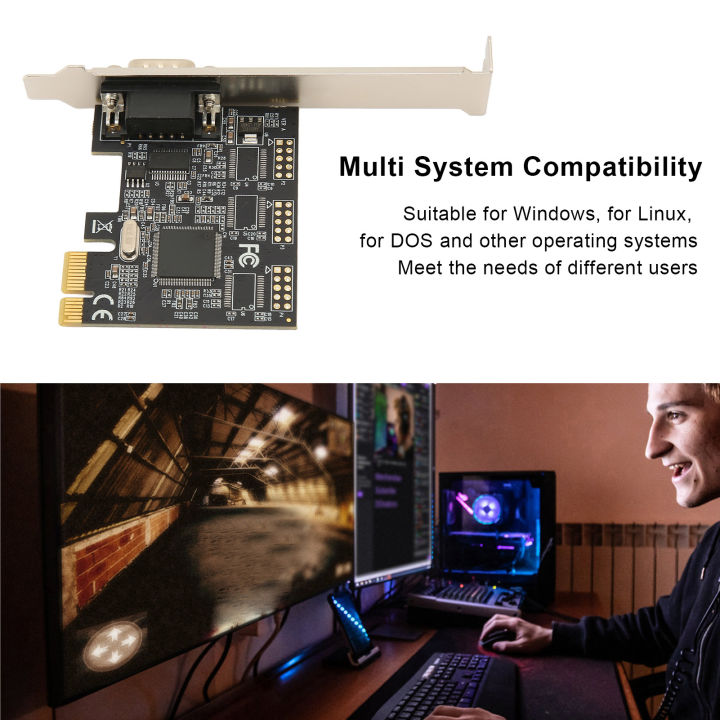 PCIe X1 RS232 Serial Adapter Card PCI Express To RS232 Adapter Plug and ...