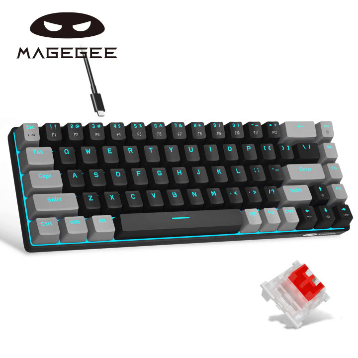 MageGee Portable 60 Mechanical Gaming Keyboard, MK- LED Backlit Compact ...
