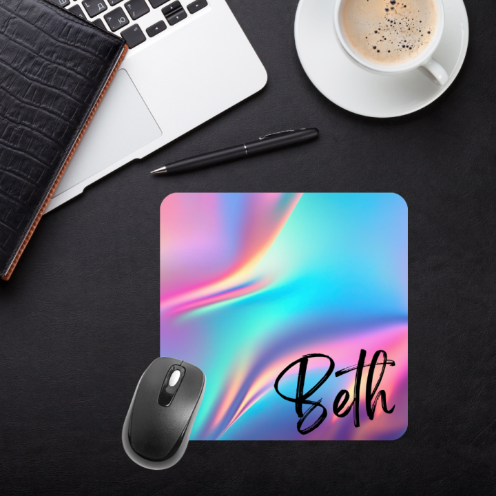 Personalized Mouse Pad Pastel color Designs with custom Name 2mm and ...