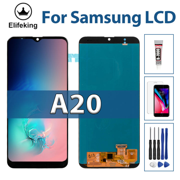 OLED 6.4" LCD Touch Screen For Samsung A20 A205 SM-A205F A205FN Display ...