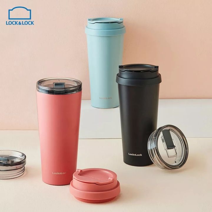 Ly giữ nhiệt/ Bình giữ nhiệt Lock&Lock có 2 nắp thay thế New Clip Tumbler 540ml LHC4279 | Lazada.vn