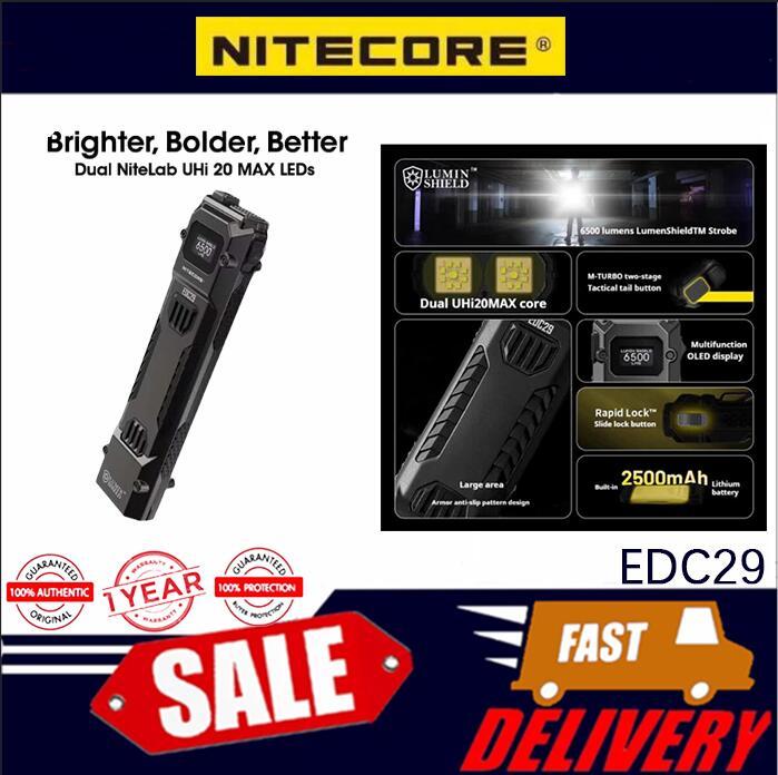 Nitecore EDC29 tactical light ultra-thin EDC flash, 6500 lumens, USB-C ...