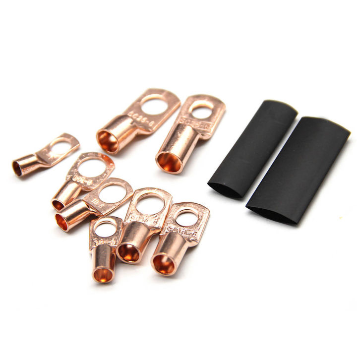 60Pcs Copper Wire Lugs Battery Cable Lugs Ring Terminals Connectors ...