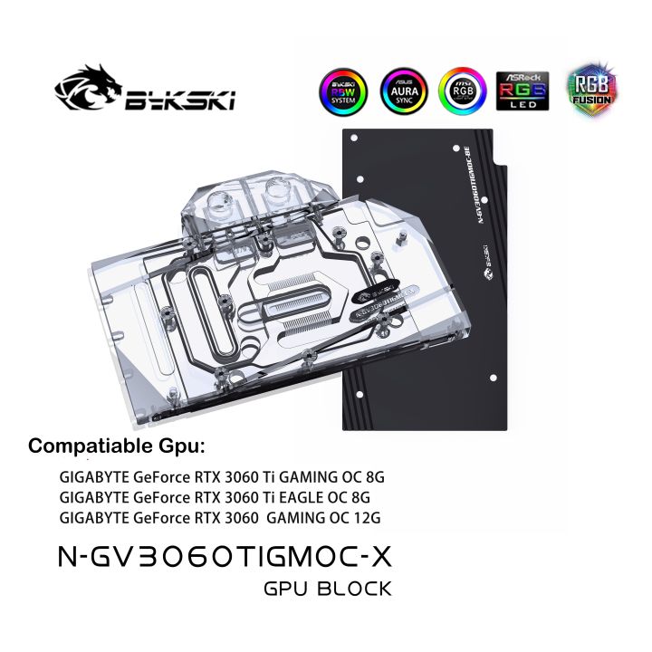 Bykski GPU Water Cooling Block For GIGABYTE Geforce RTX 3060 Ti EAGLE ...