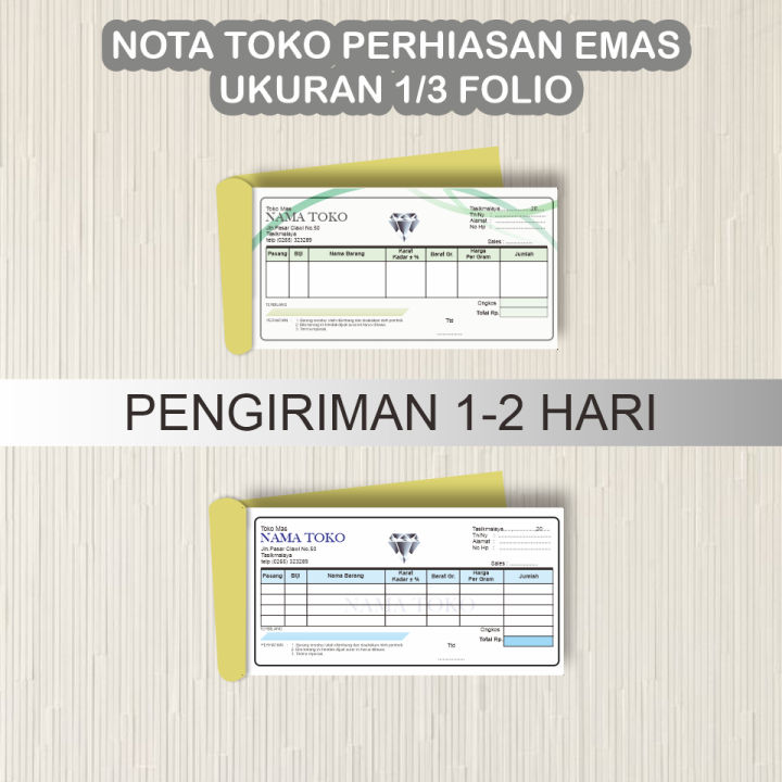 nota toko mas ukuran 1/3 folio 1ply dan 2ply gratis design | Lazada ...