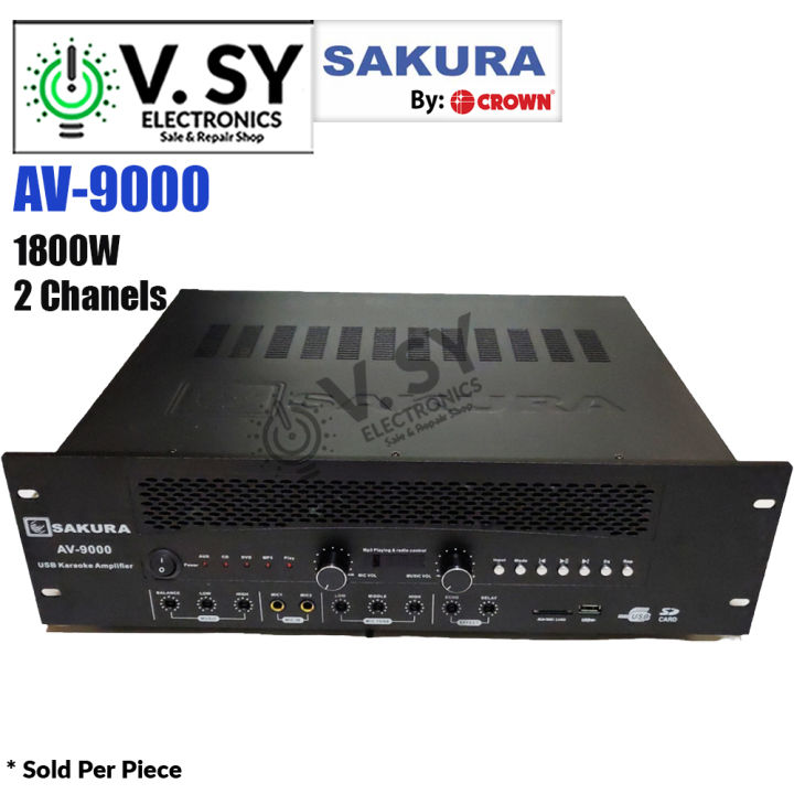 Original 2024Original 2023 Sakura AV-9000 1800W 2 Channels USB Karaoke Amplifier | Lazada PH