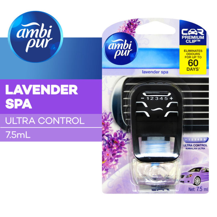 Ambi Pur Pengharum Mobil Lavender Spa Starter Kit Ultra 7,5 ml | Lazada ...