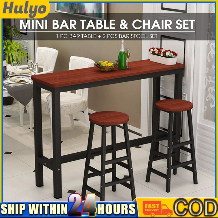 【COD】Mini Bar Table and Chairs Set 1 pc Bar Table and 2 pcs Bar Stool ...