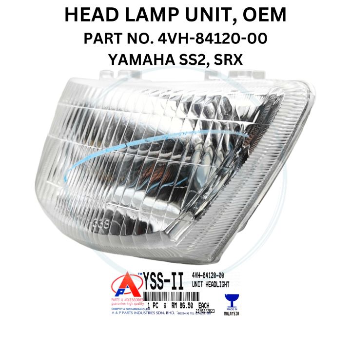MOTOR YAMAHA Y110 SS2 4VH SRX 105 HEAD LAMP UNIT APPI OEM SPEC ORIGINAL ...