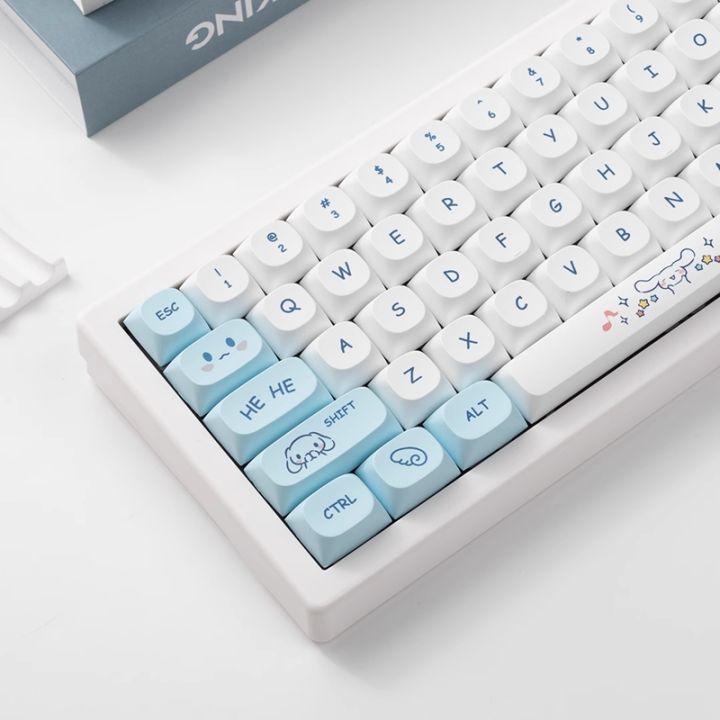 【Keycap Only】Cinnamon keycaps Cute Blue White Key cap MA Profile PBT ...
