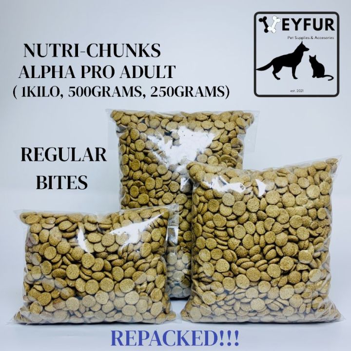 NUTRICHUNKS ALPHA PRO ADULT - REGULAR BITES - BEEF FLAVOR REPACKED ...