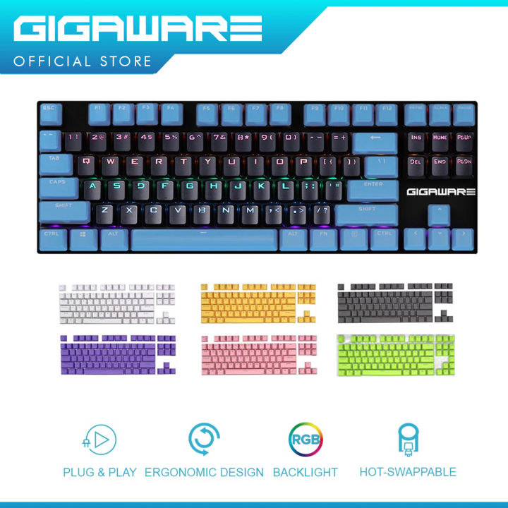 Gigaware KG1 Mnemonix TKL 87 Keys Hot-Swappable RGB Backlight Mechanical Keyboard | Lazada PH