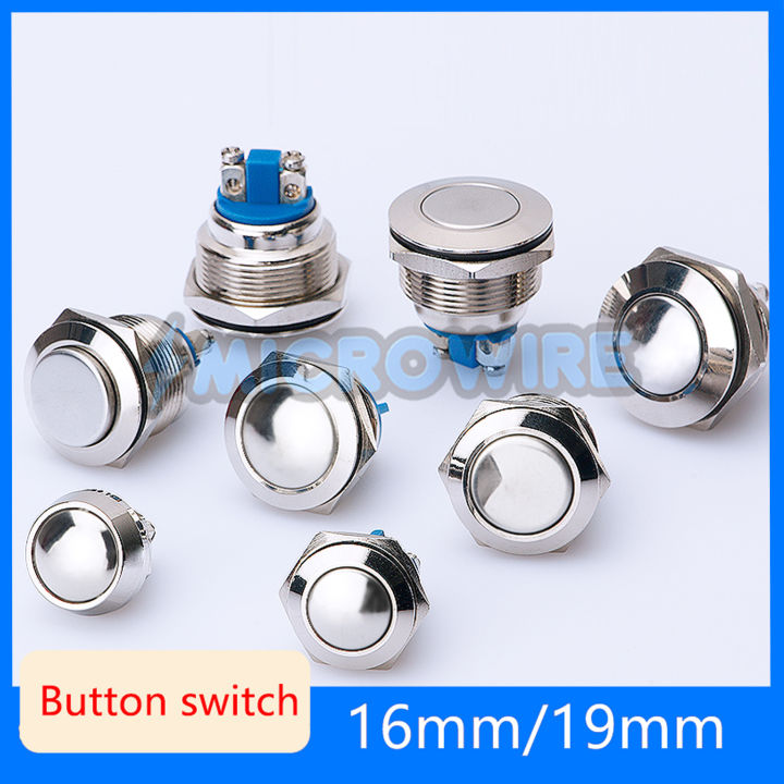 1pcs New 16mm 2A/36V DC Metal Waterproof Push Button Momentary Horn ...