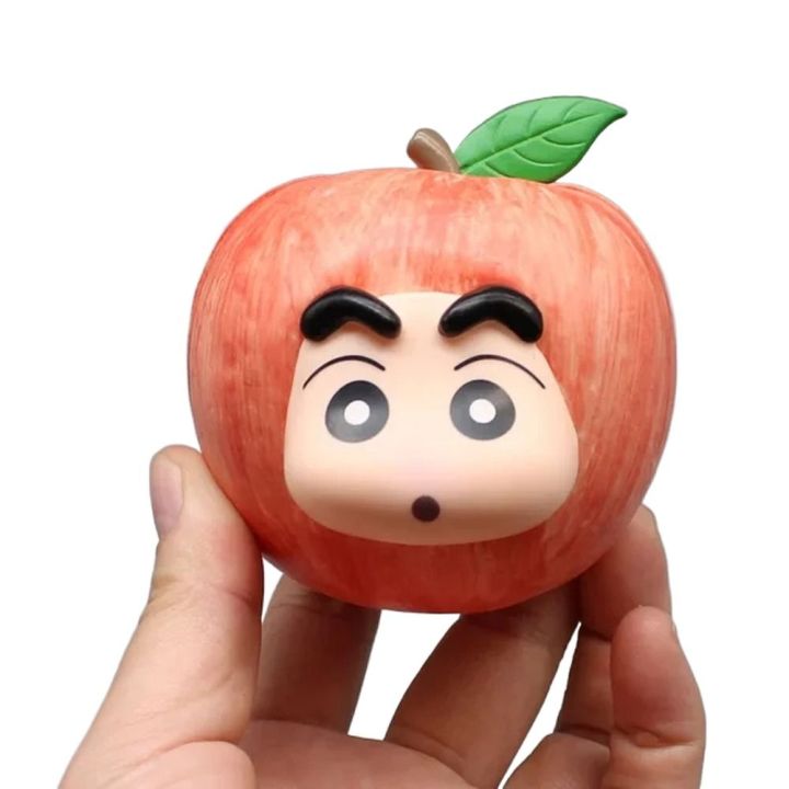 FSDFG ลิ้นจี่แบบสั้น เครยอนชินจังฟิกเกอร์ สีส้มสีส้ม ชุดผลไม้ หุ่นจำลอง ...