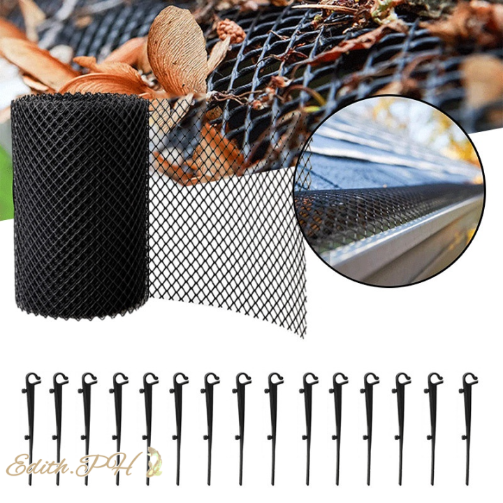 6M*15cm Gutter guard Cover Mesh Debris Eaves Net flexible gutter leaf ...