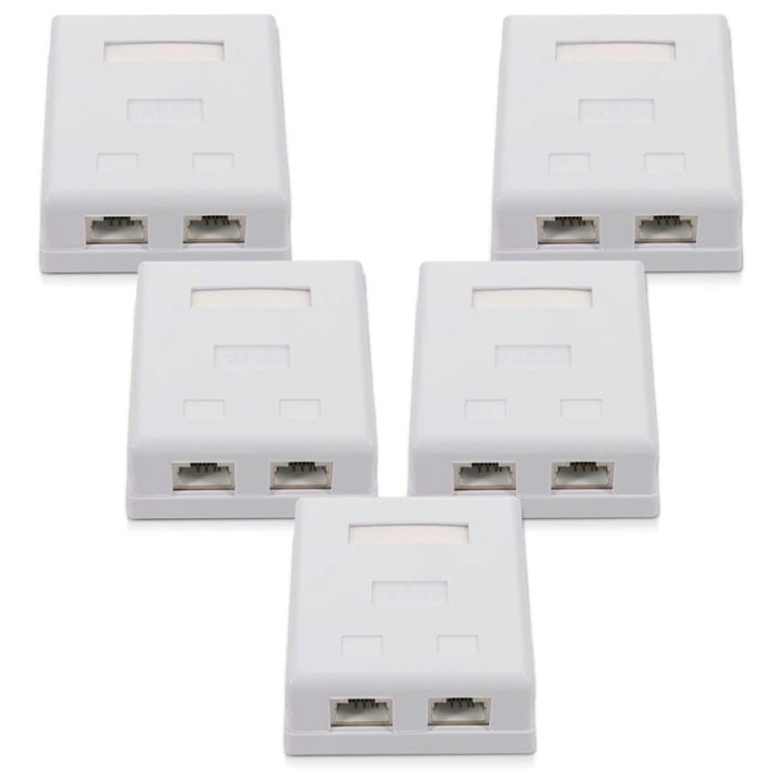 Rj45 Network Socket Shielded Surface Mounted Double Wall Socket With Cat6a Ethernet Lan Cable