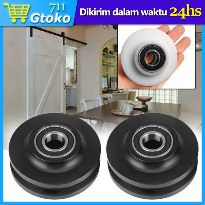 2 Buah Roda Rel Pintu Sliding Barn Door Wheel Roda Gudang Pengganti ...