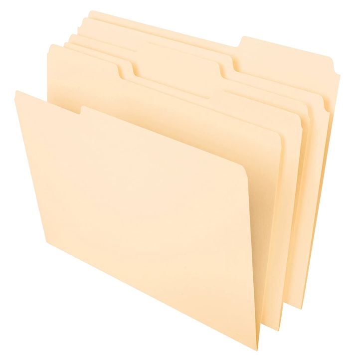 【CW】 File Folders Manila LegalA4Letter SizePaper 1/3-Cut Tab in ...
