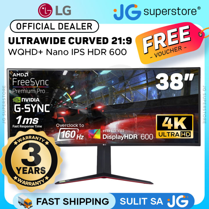 LG 38GN950-B 38" UltraGear Nano IPS 144Hz 1600p WQHD+ HDR Curved Gaming ...