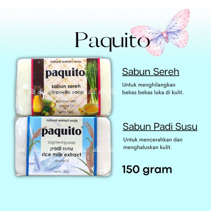 ️UB ️ PAQUITO SABUN SEREH | SABUN RICE MILK 150GRAM | Lazada Indonesia