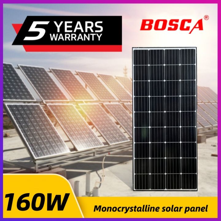 BOSCA 5 Year Warranty 160W Solar Panel Mono 160 Watt 12 Volt Pv Solar ...