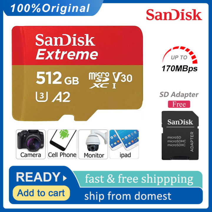 Sandisk Extreme Micro SD Card 512GB 256GB 128GB MicroSDXC Card Memory Card for all Android ...