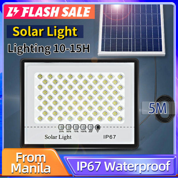Solar Light Warm White Light 1000W Floodlights IP67 Waterproof Solar ...