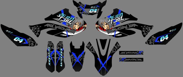 Stiker WR 155 decal setiker WR 155 stiker motor MOTIF ANIME HITAM BIRU ...