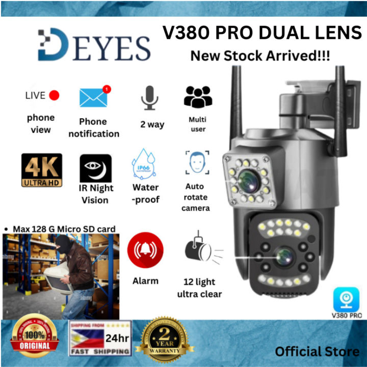 V380 PRO HD 1080P CCTV Camera dual lens outdoor CCTV waterproof 360 ...