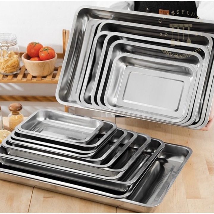 Food Pan Tray Makapal Heavy Duty Stainless Steel Serving Tray Lasagna ...