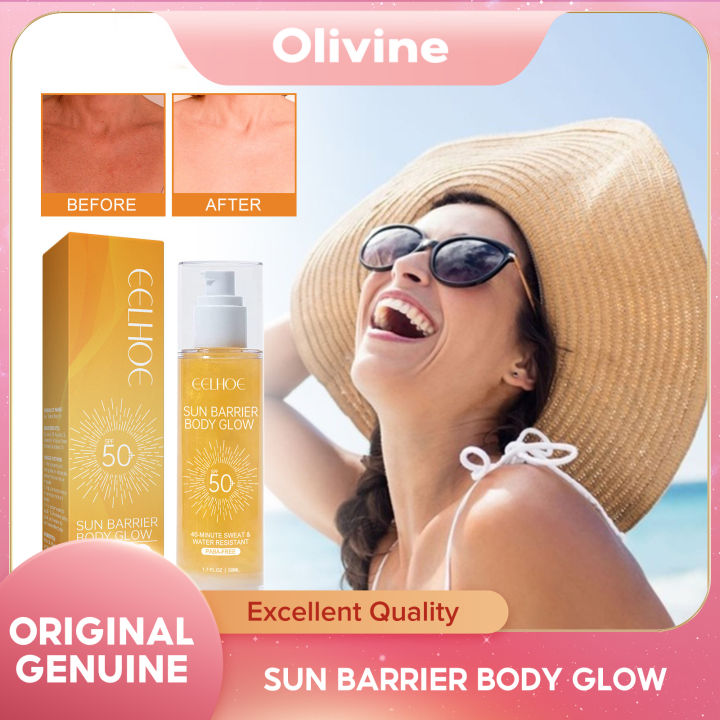 EELHOE Sun Barrier Body Glow Oil Control Facial Sunscreen 50ml ...