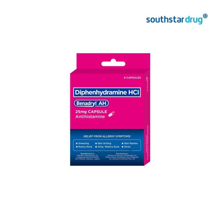 Benadryl AH 25 mg Capsule 4s | Lazada PH