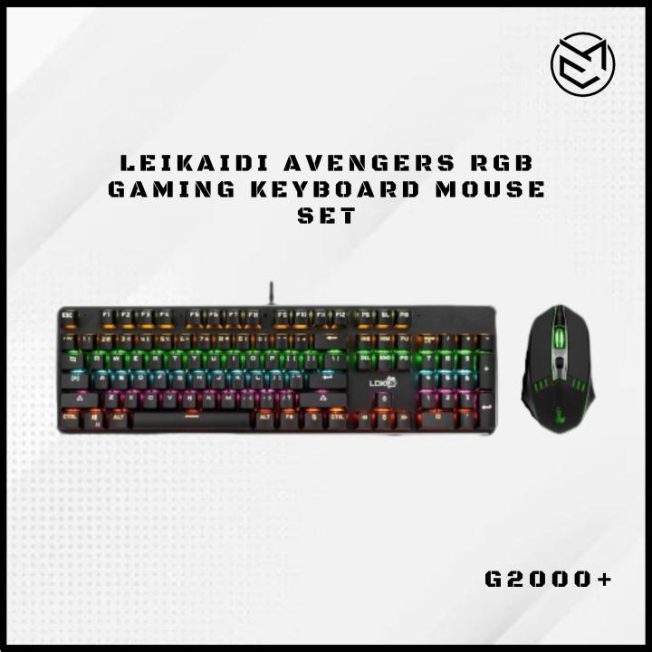 Leikaidi G2000+ Avengers RGB gaming keybroad mouse set free XXL size gaming mouse pad ZZM ...