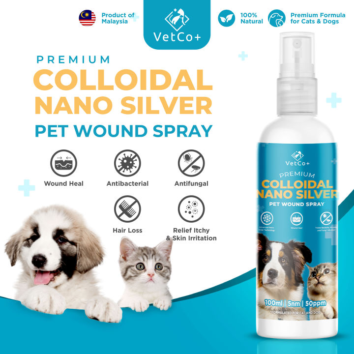 Vetco Premium Colloidal Nano Silver Pets Wound Spray Ubat Kurap Luka ...
