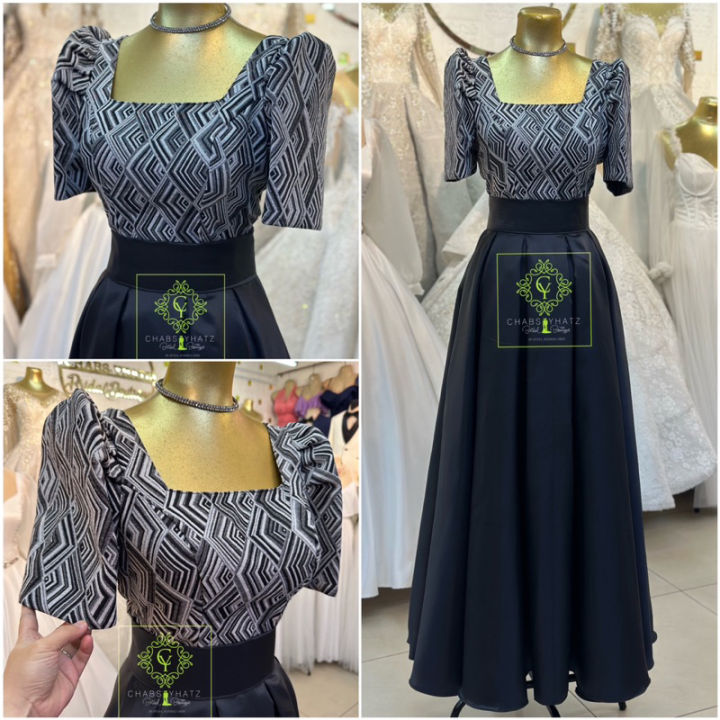 Modern Filipiniana Top and skirt Ethnic woven Inabel Black √√ | Lazada PH