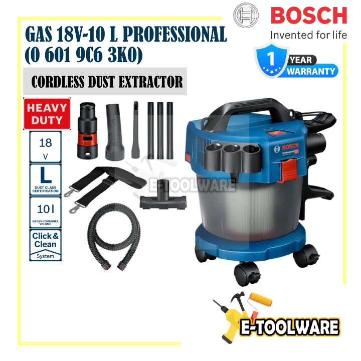Bosch GAS 18V-10 L Professional Cordless Dust Extractor | Lazada