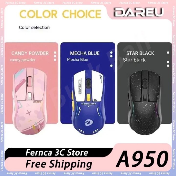 Dareu A950 Mouse Tri Mode Wireless Bluetooth Mecha Mouse Lightweight ...