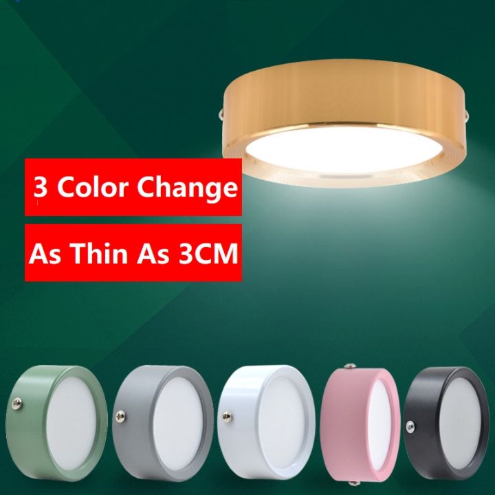 Macaron Color Surface Mounted Downlight LED Ceiling Light Three-color Variable Light Downlight ...